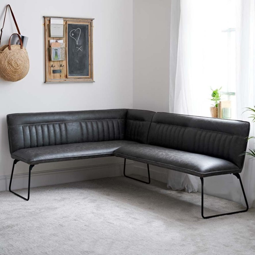 Hardy Grey Corner Bench Seating (Right Hand Facing) - Woods Furniture