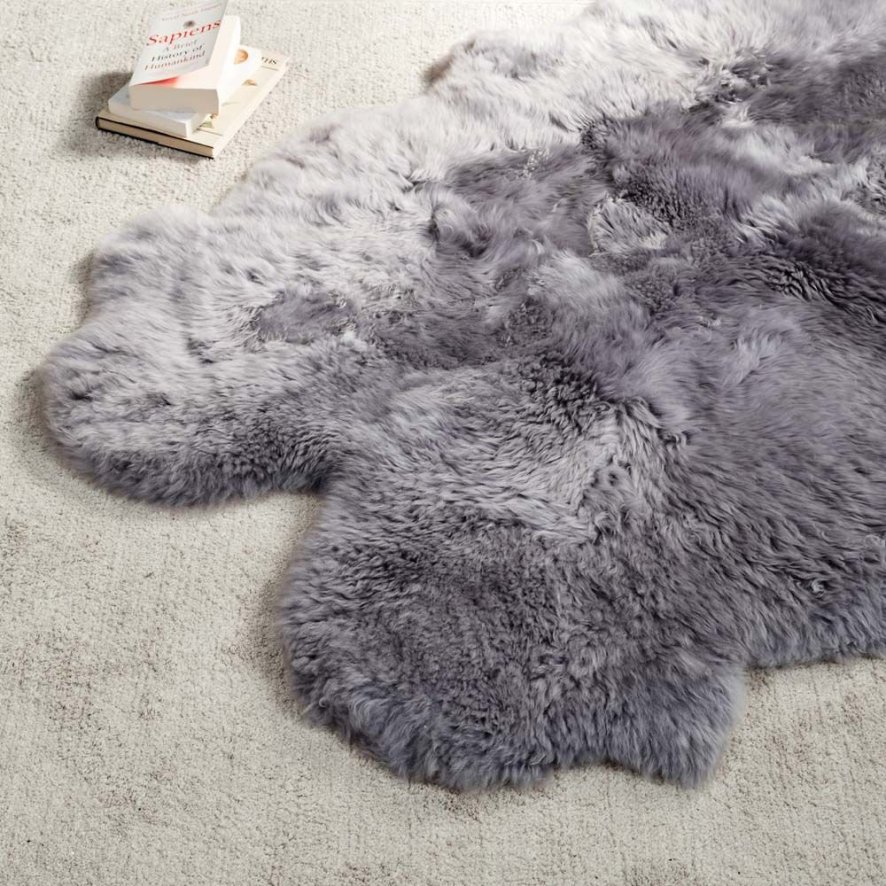 New Zealand Extra-Large Steel Sheepskin Rug - 110cm x 180cm | Extra La ...