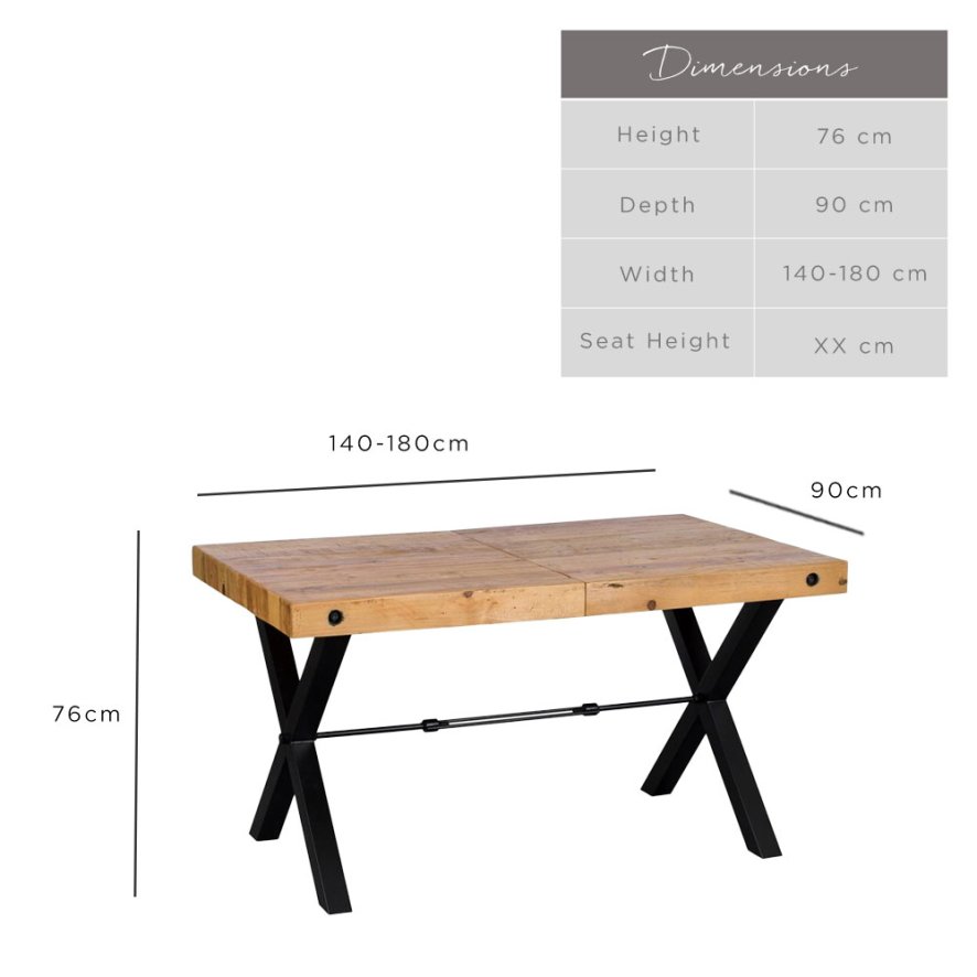 Woods Urban Extending Dining Table 140-180cm - Woods Furniture